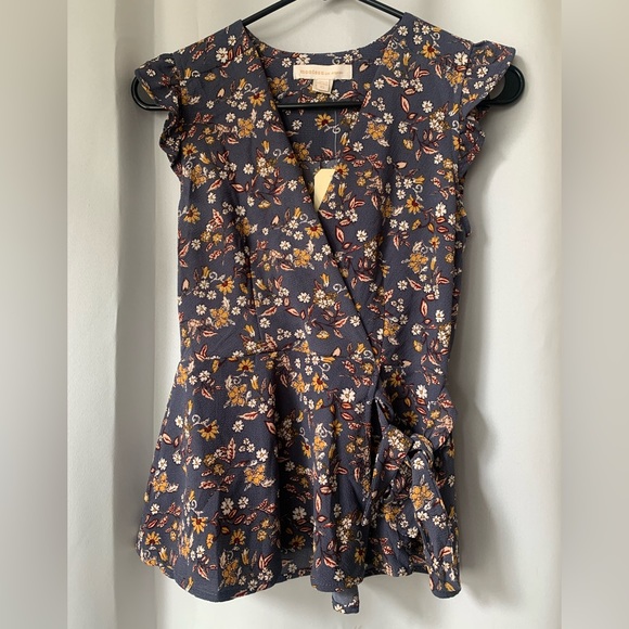 Monteau | Tops | Monteau Womens Floral Blouse With Tie | Poshmark